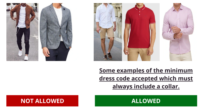 Dress Codes for members and guests Sandringham Club Bayside