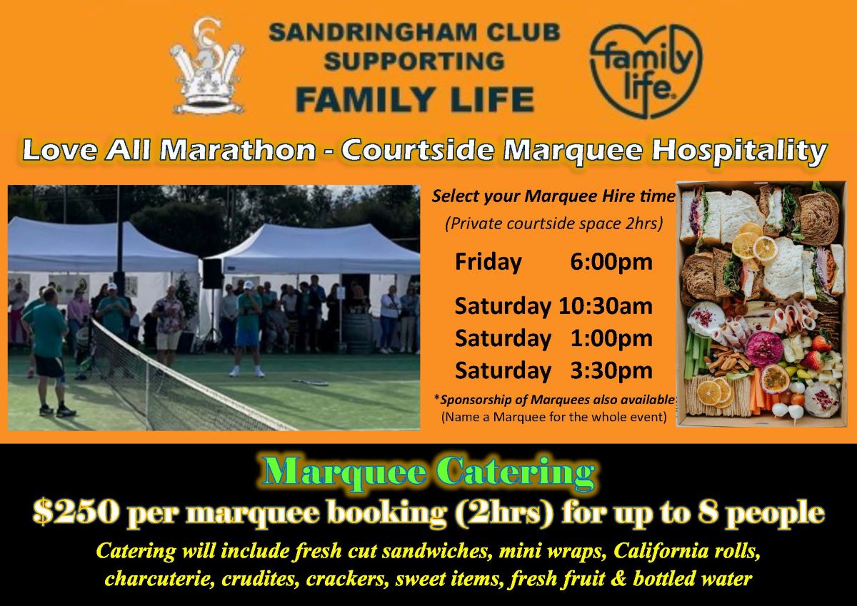 Charity Bookings - Sandringham Club